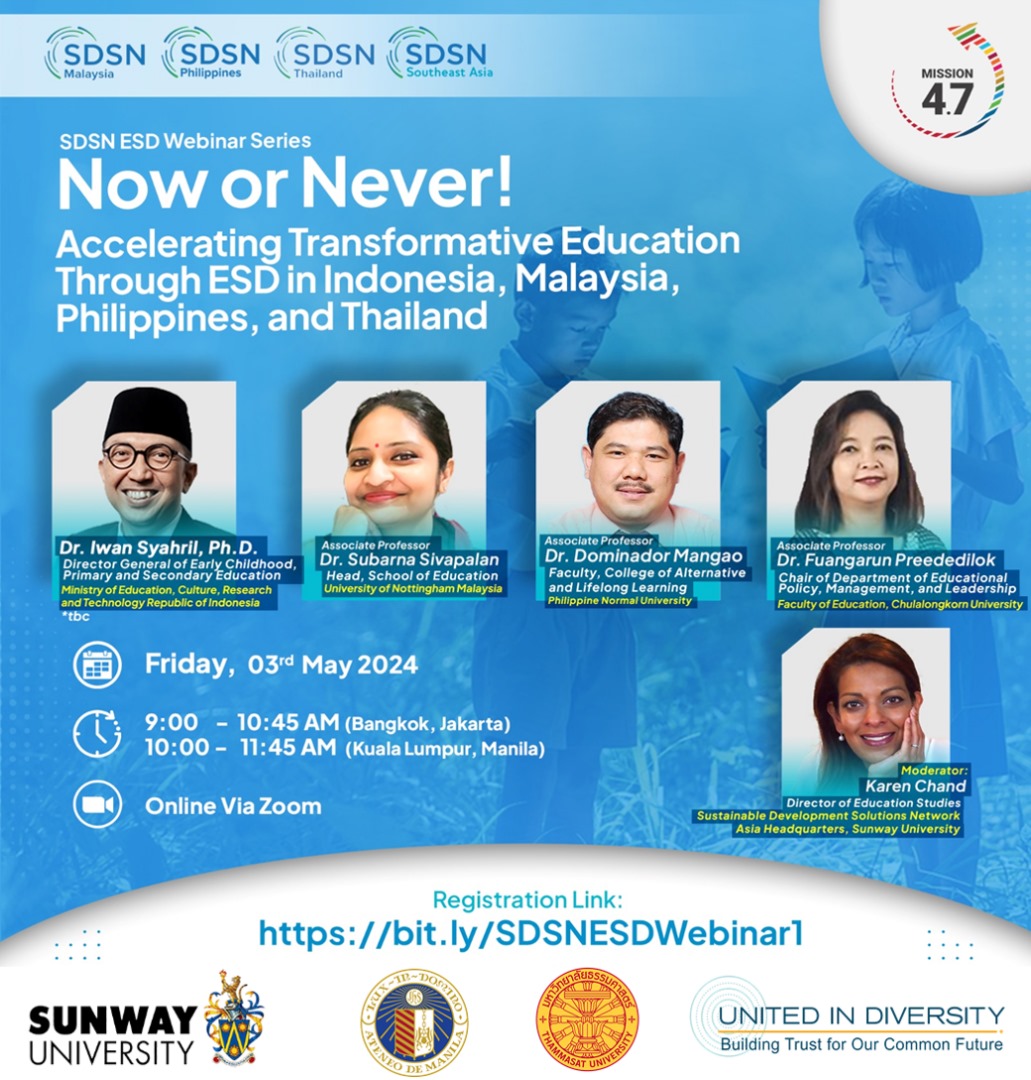 UID EVENT - SDSN Webinar: Accelerating Transformative Education Through ESD in Indonesia ...